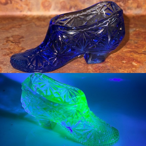 Accents | Rare Vintage Uranium Glass Luv Light Glowing Shoe Bootie Boot ...